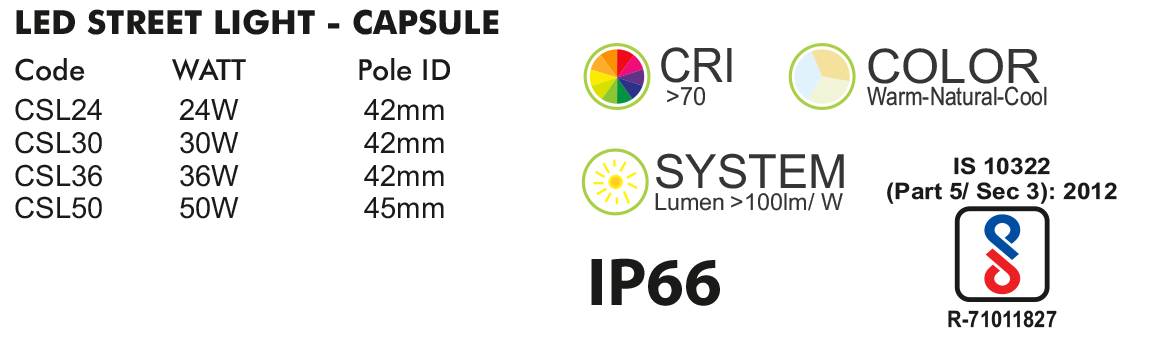 LED STREET LIGHT – CAPSULE – KALKI INDUSTRIES