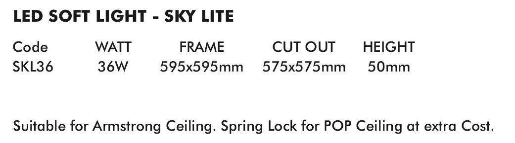 LED SOFT LIGHT – SKY LITE – KALKI INDUSTRIES